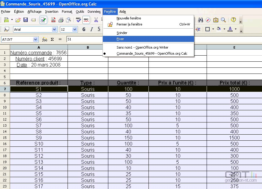 Rendre un grand tableau plus lisible sous OpenCalc