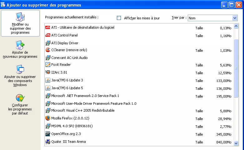 Nettoyer la liste d'ajout et de suppression des programmes Nettoyer la liste d'ajout et de suppression des programmes