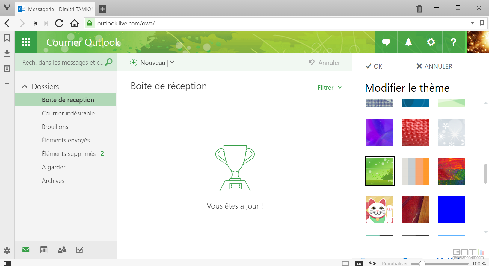 Personnaliser l’affichage d’Outlook