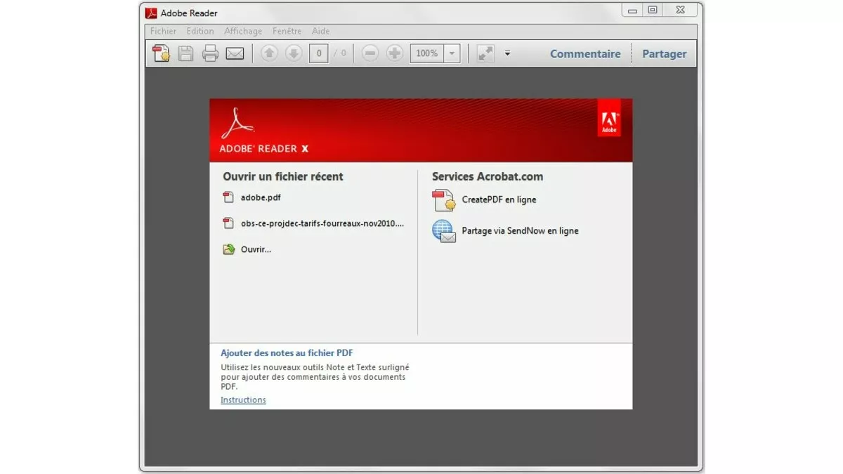 Adobe Reader X à télécharger