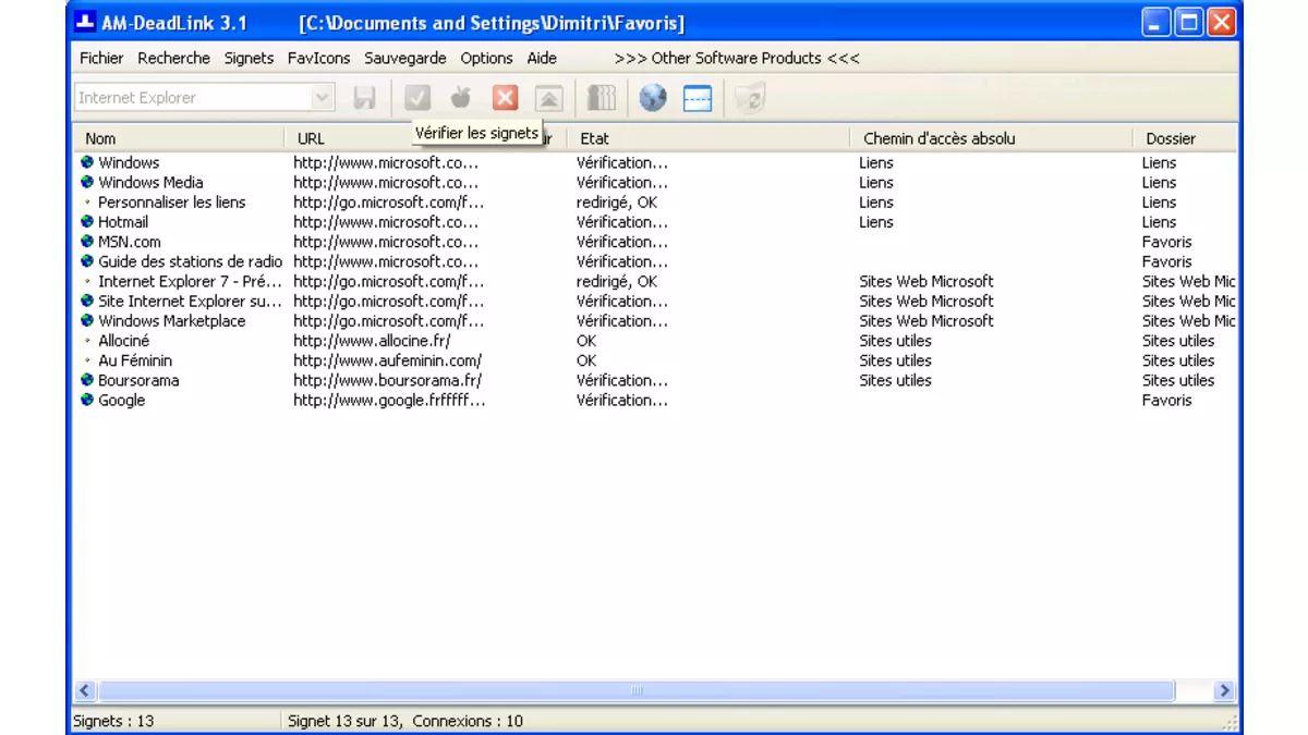 AM-DeadLink 3.2 : nouvelle version du nettoyeur de favoris