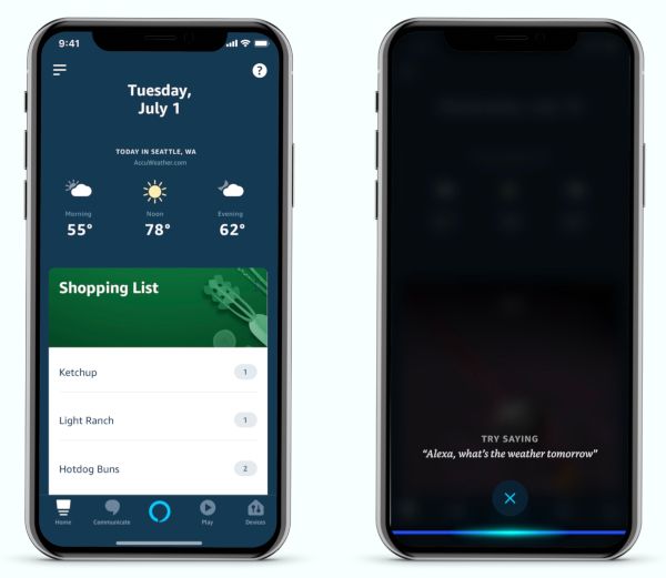 Alexa en accès mains libres sur smartphone