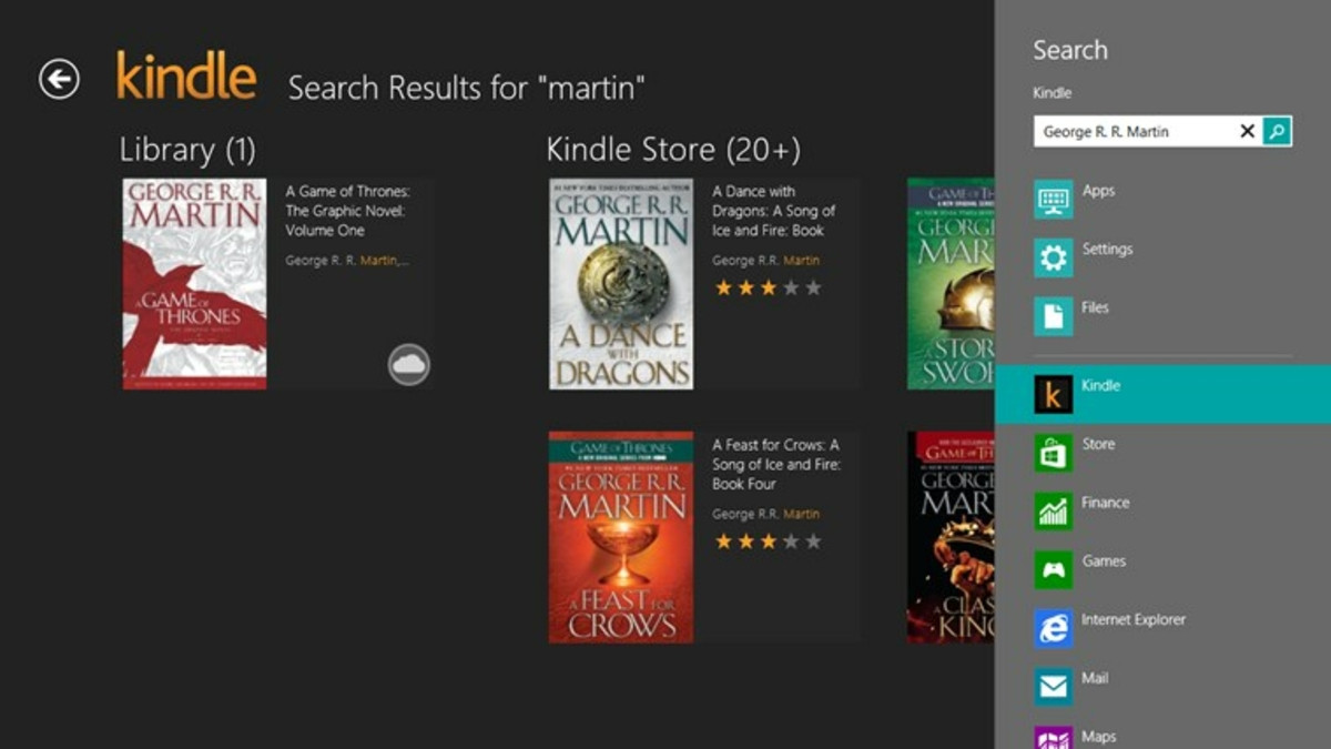 Amazon lance son appli Kindle "Metro" pour Windows 8