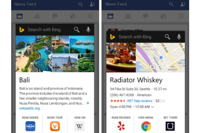 Android : Bing devance Google Now On Tap