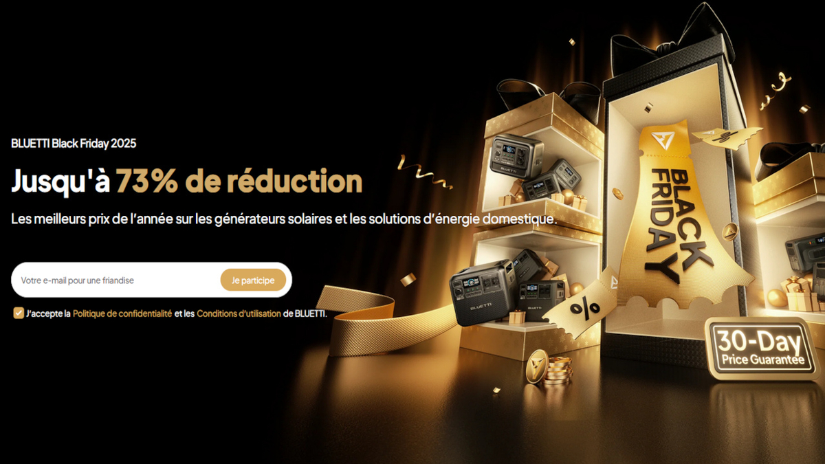 BLUETTI lance ses offres Black Friday avec des réductions jusqu'à 73 %