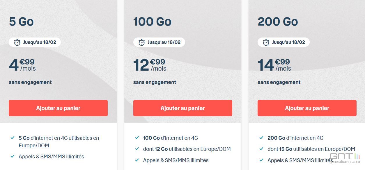 Bouygues Télécom casse les prix sur ses forfaits mobiles avec 200Go à 14,99€, 100Go à 12,99€ et ...