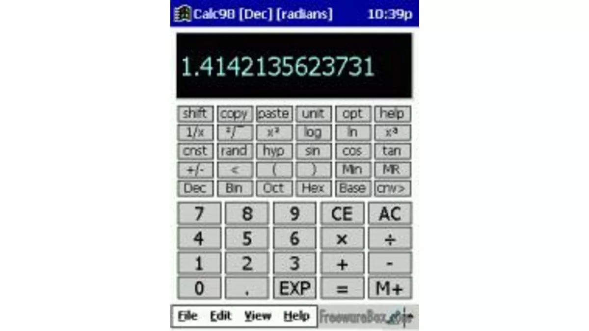 Calc98 : une calculatrice scientifique vraiment performante