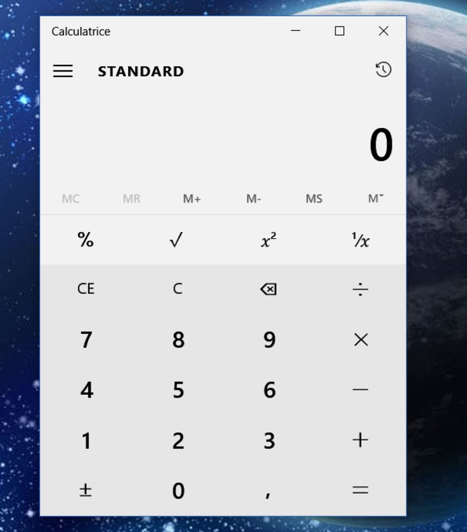 Convertir grâce à la calculatrice de Windows 10