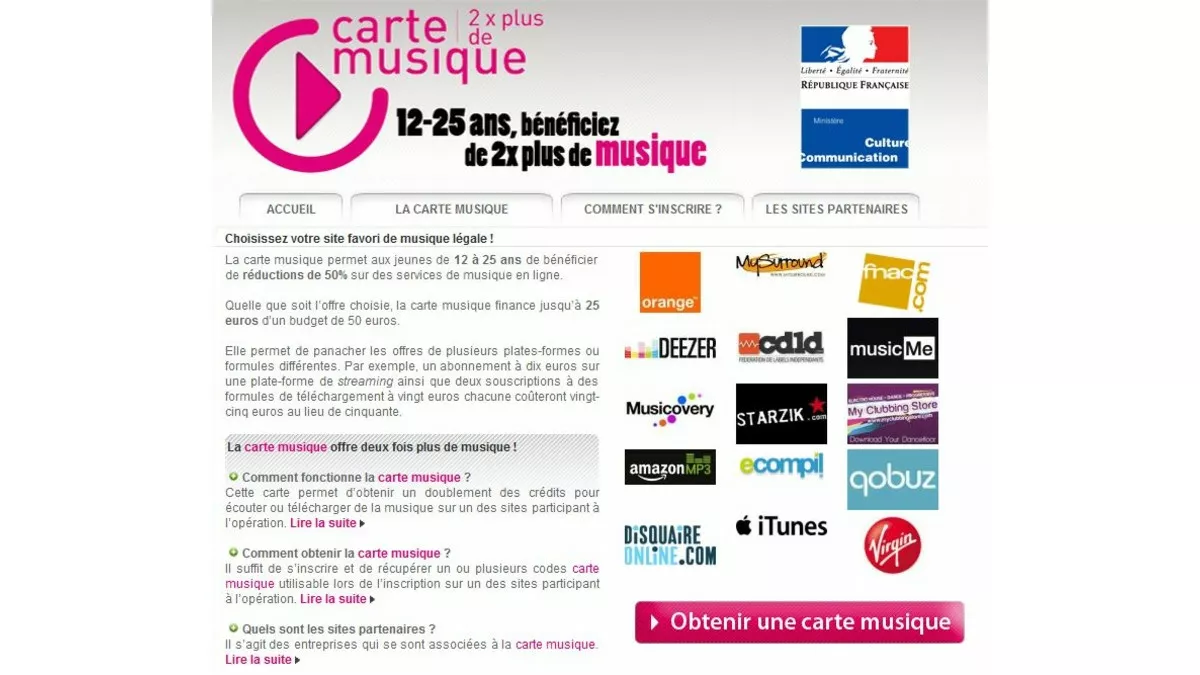 Carte Musique : simplification en marche