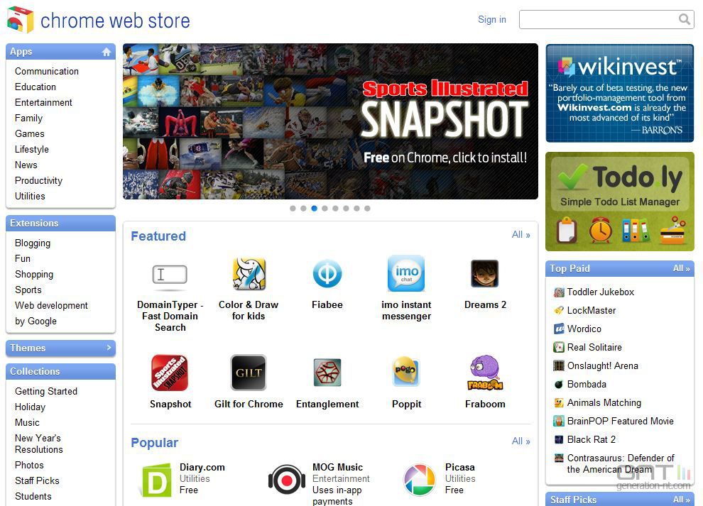 Google inaugure son Chrome Web Store