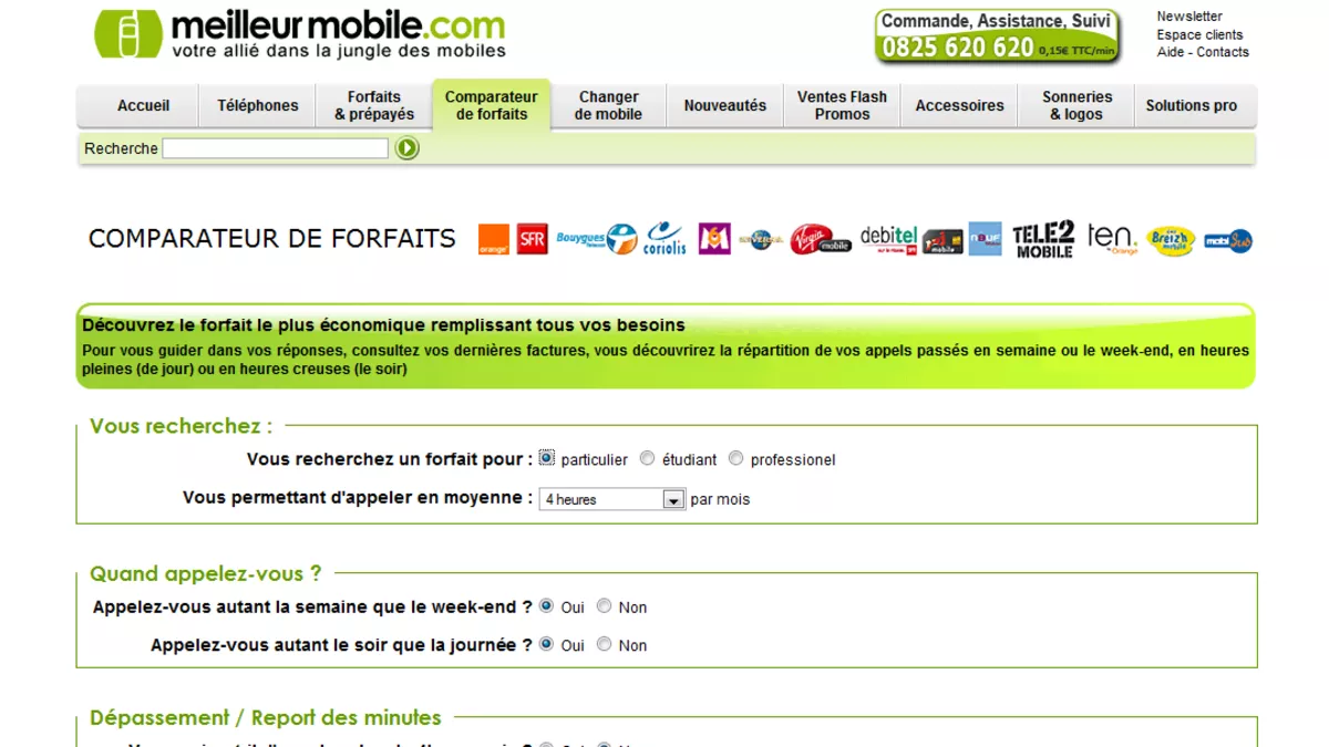 Nouveau comparateur pour choisir son forfait mobile