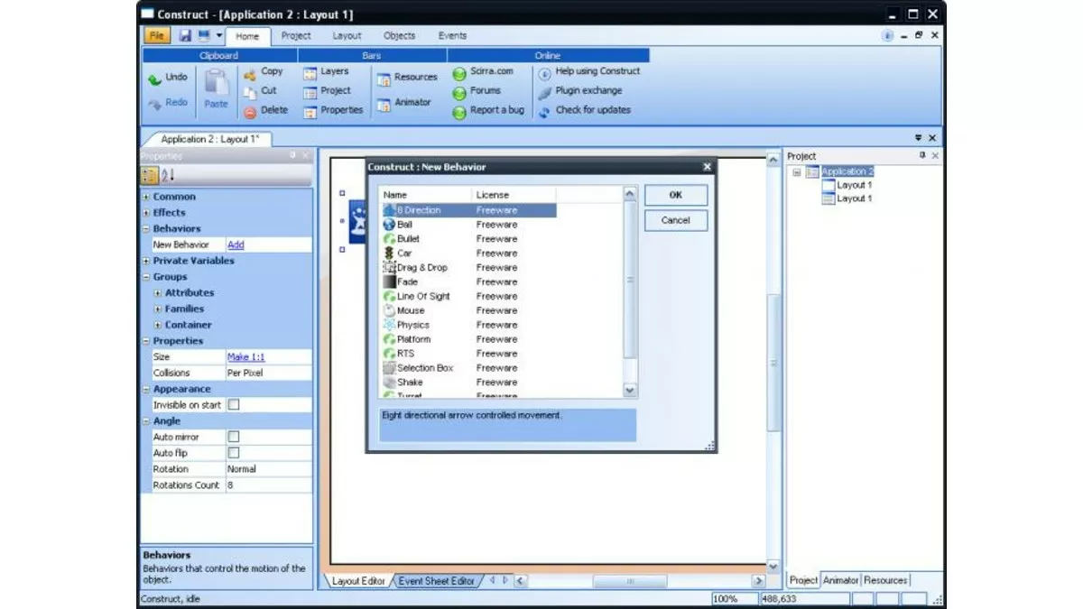 Construct : éditer des jeux vidéo