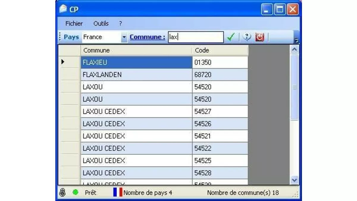 CP : retrouver le code postal d'une ville