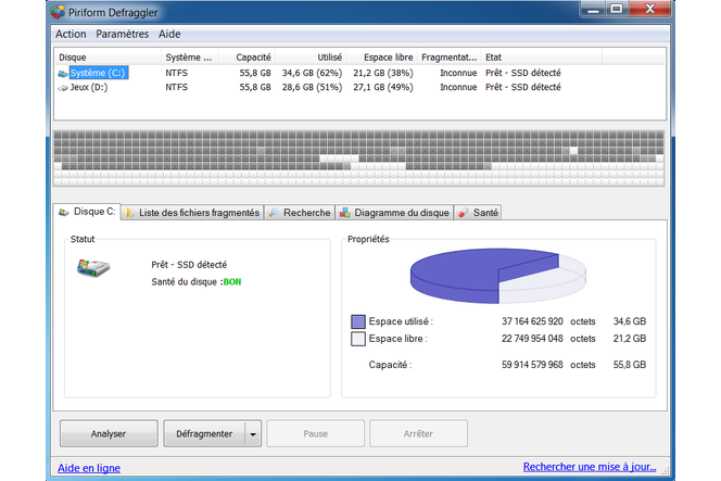 Defraggler : version 2.11 avec prise en charge Windows 8