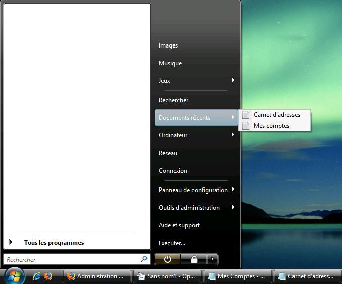 Ne pas afficher les documents récents dans le menu Démarrer