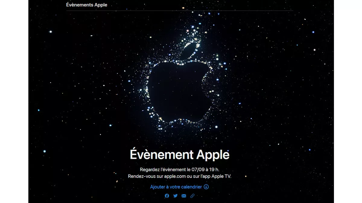 Apple officialise la date de son rendez-vous pour l'iPhone 14
