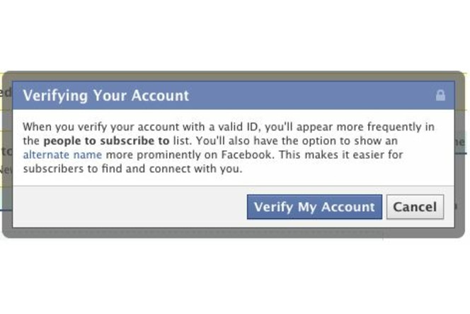 Facebook : comptes vérifiés et pseudonymes