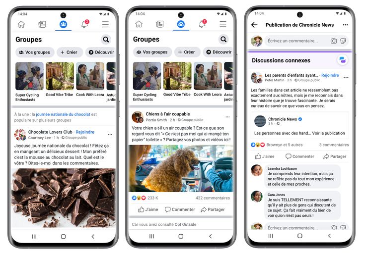 Facebook : les conversations de groupes bientôt dans le fil d'actualité