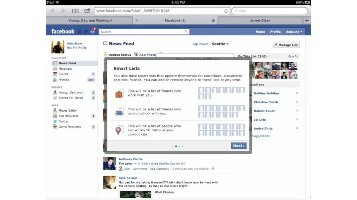 Facebook : amis regroupés automatiquement
