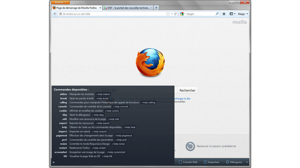 Firefox 16 : Web Apps, ligne de commande, JavaScript