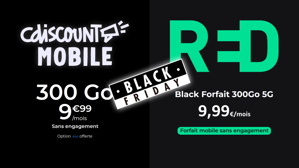 Cdiscount Mobile / RED : des forfaits Black Friday 300 Go 5G à seulement 9,99€/mois