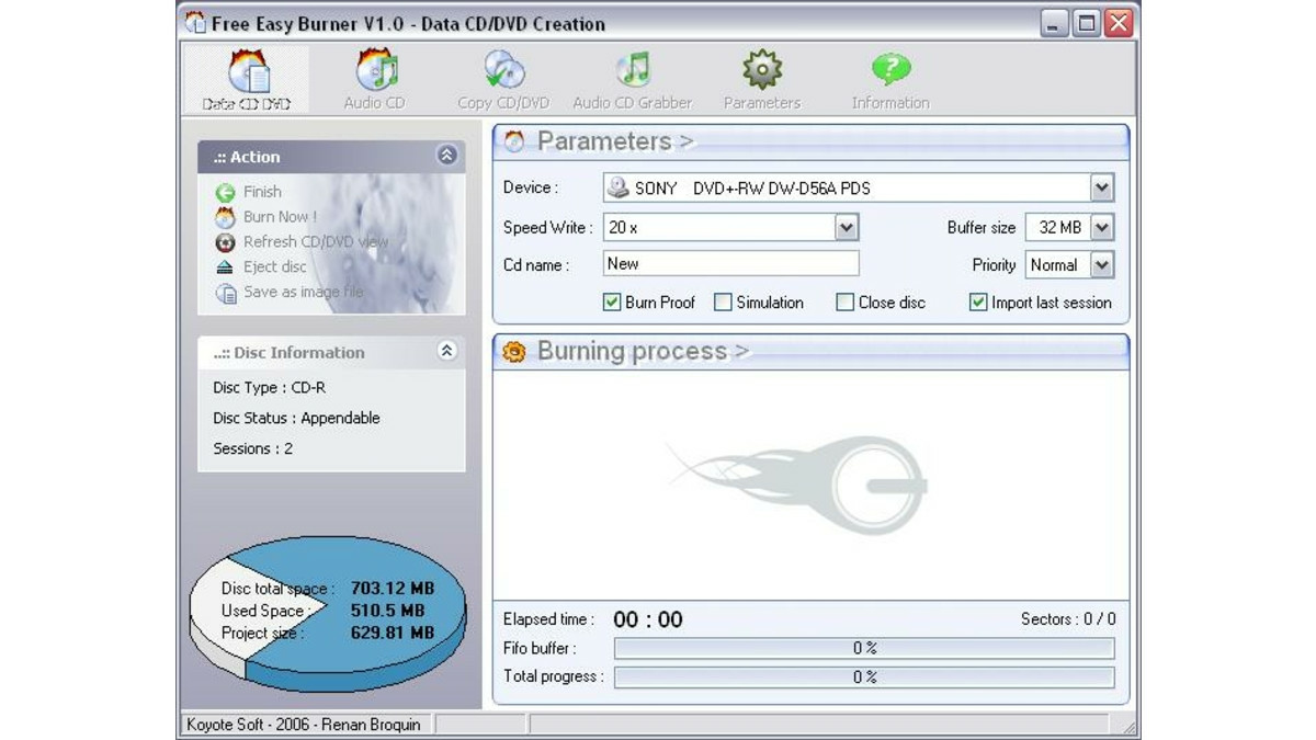 Free Easy CD DVD Burner : graver des fichiers audio sur des CD ou des DVD