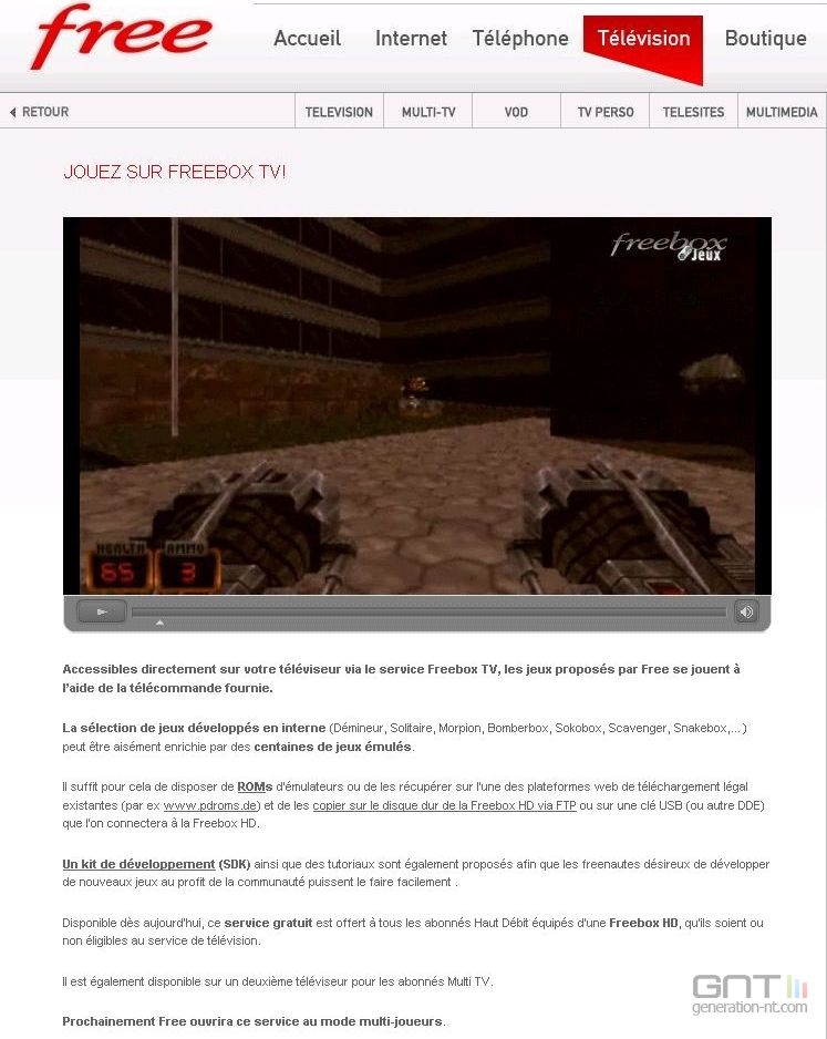 Freebox HD bientôt en mode jeu vidéo