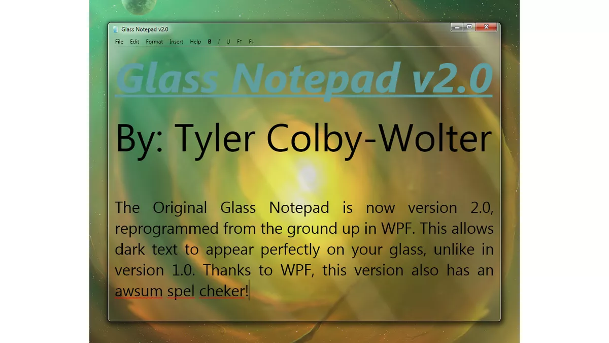 Glass Notepad : remplace le bloc-note par défaut de Windows