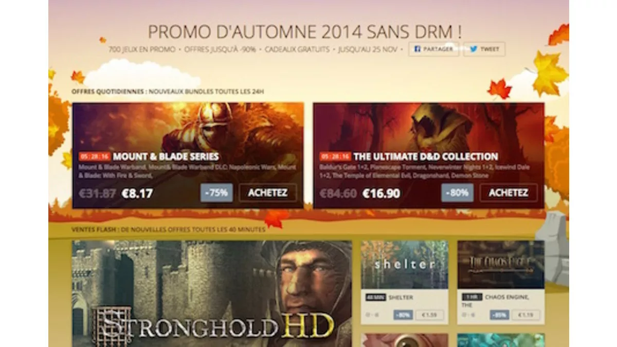 GOG : soldes d'automne avec 700 jeux sans DRM