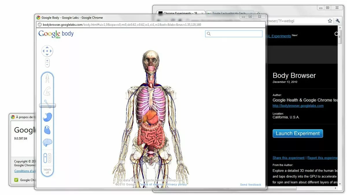 Google Chrome 9 avec WebGL, Chrome Instant et autres
