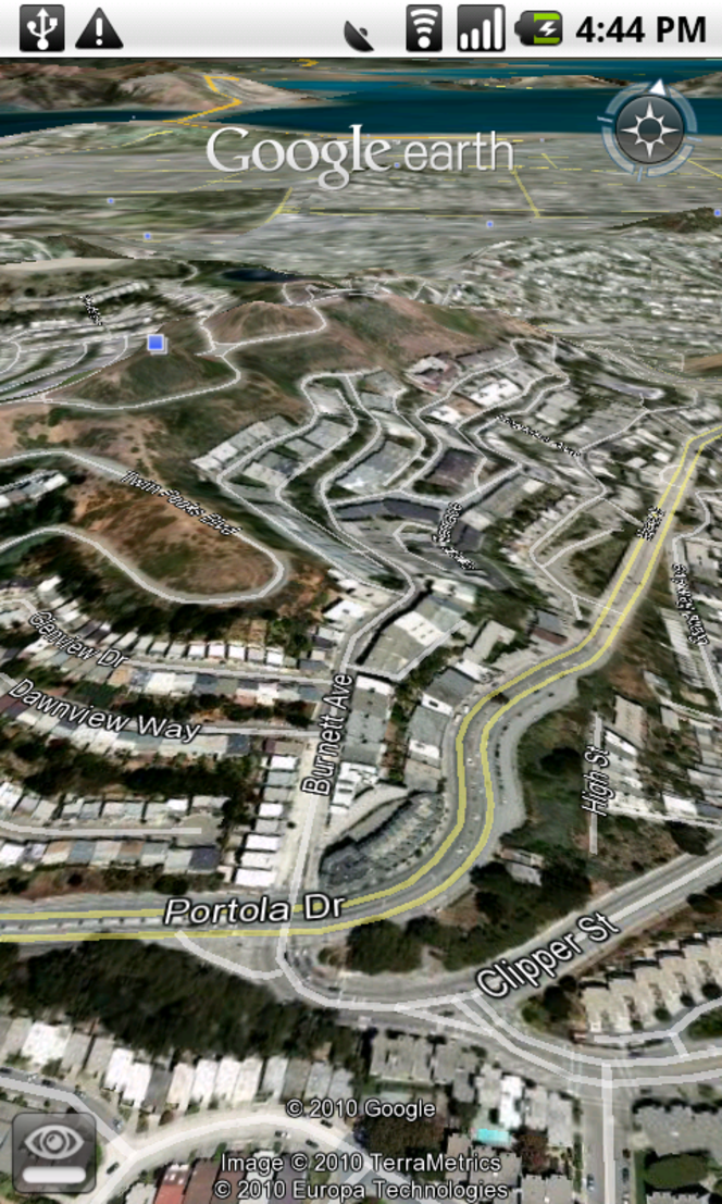 Google Earth disponible sur le smartphone Nexus One