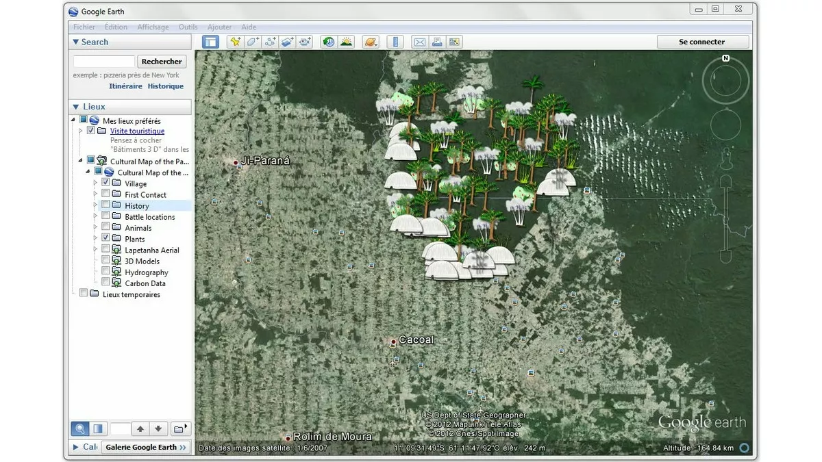 Google Earth : carte culturelle pour la tribu Surui