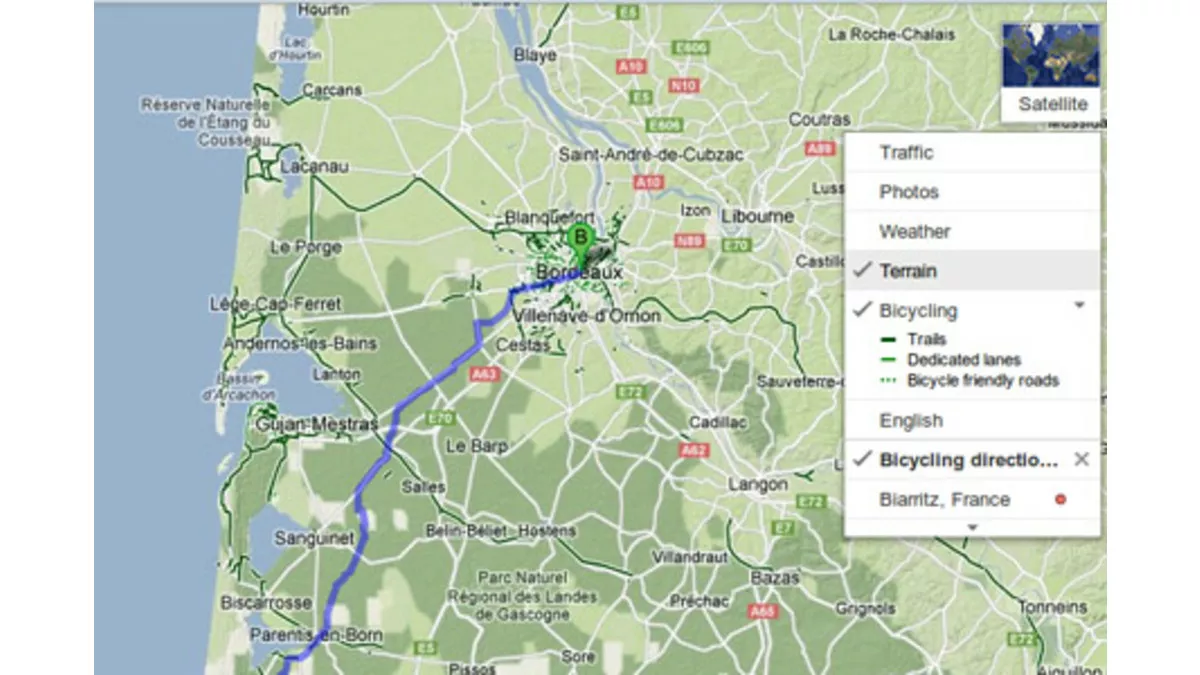 Google Maps : la navigation pour les cyclistes s'invite en France