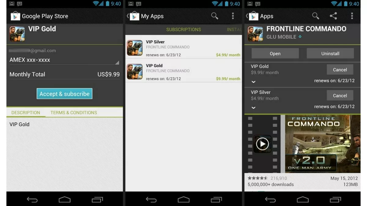 Google Play : les abonnements in-app