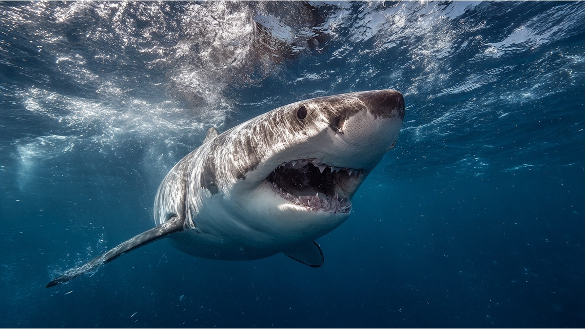 Un grand requin blanc filmé pour la première fois sous l'eau en ...