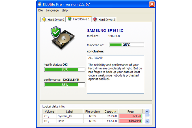 HDDlife Pro : surveiller l'état de santé de ses disques durs