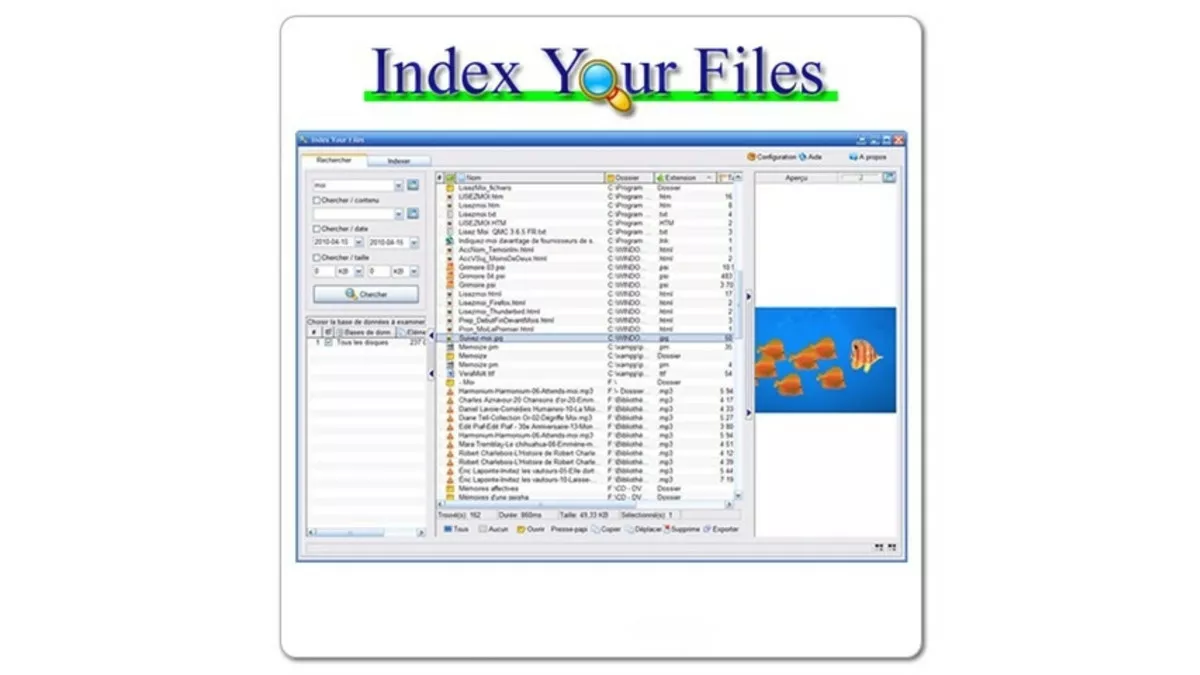 Index Your Files Portable : un outil d'indexation de disque dur