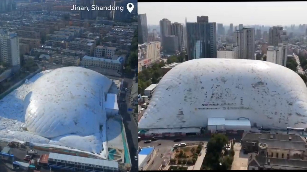La Chine construit un dôme gonflable de 50m pour des chantiers plus verts