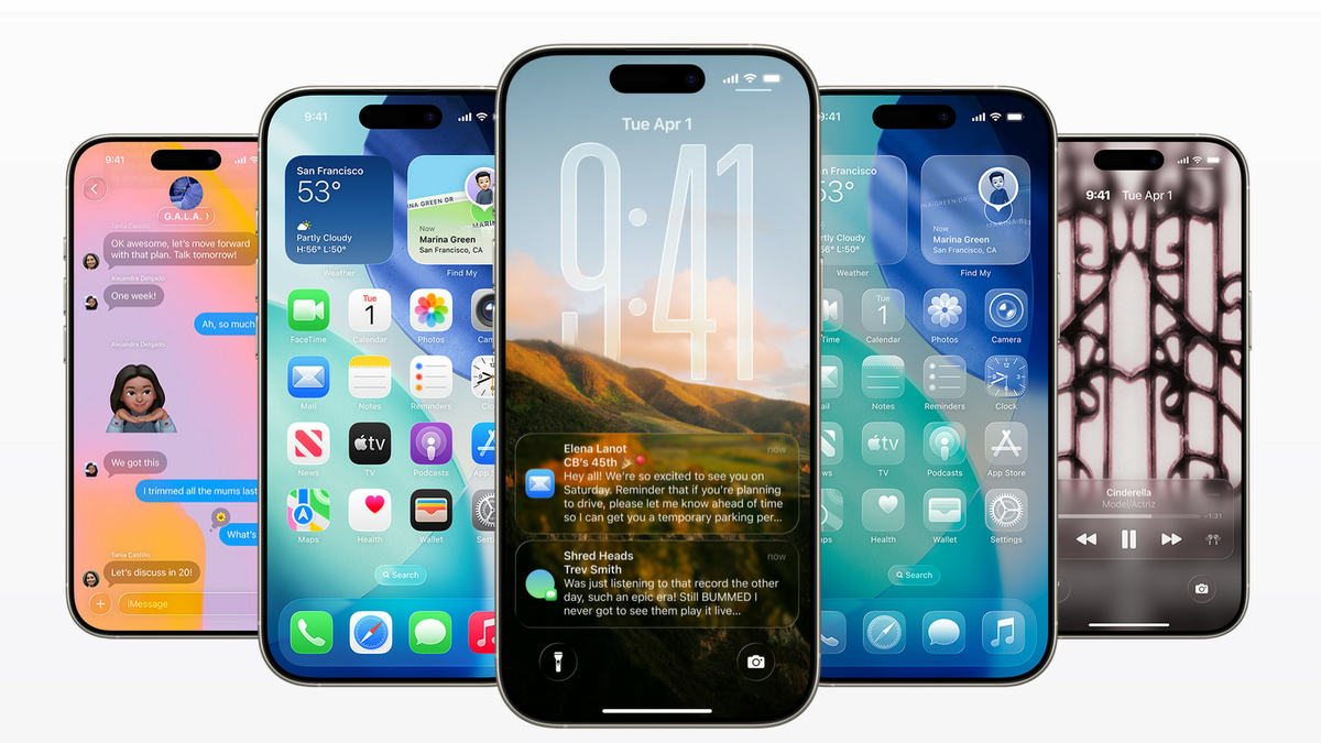 Apple dévoile un design Liquid Glass pour iOS 26