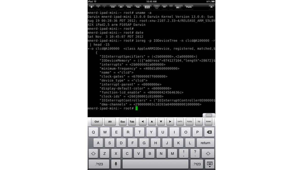Première image d'un iPad Mini jailbreaké