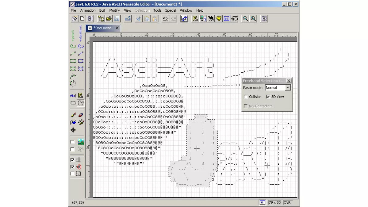JavE : créer des dessins ASCII