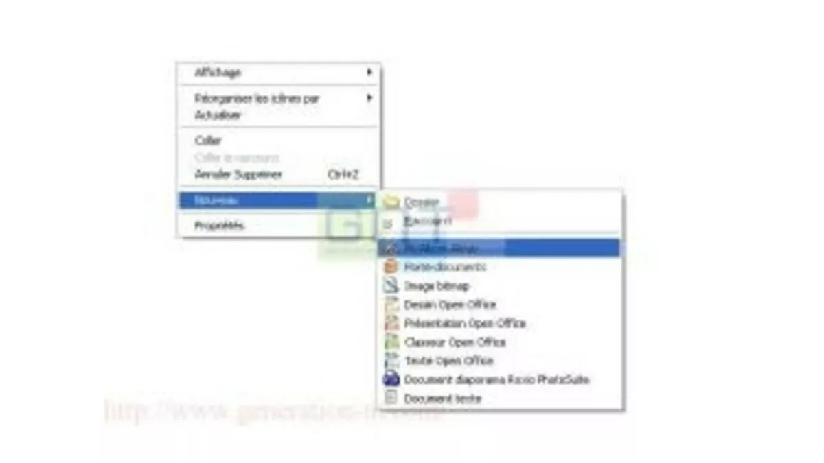 Supprimer des éléments du menu contextuel Nouveau de Windows