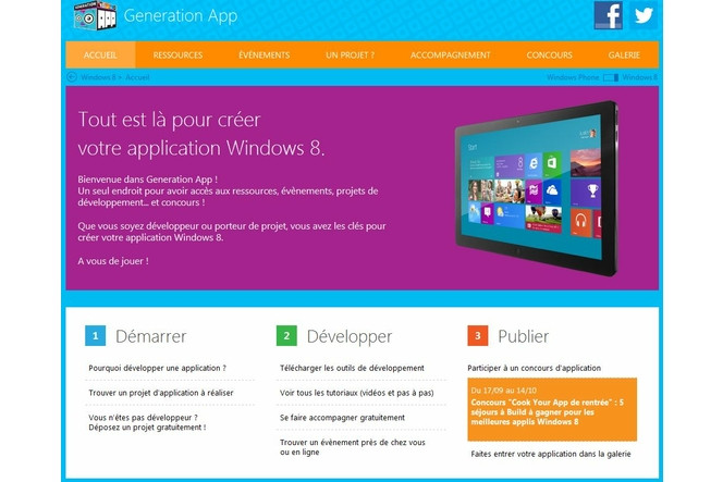 Windows 8 : Microsoft lance Génération App
