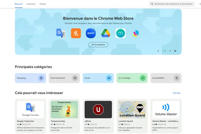 Le chrome Web Store n'est plus moche