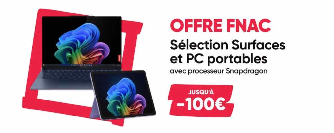 Fnac : jusqu'à -100 € sur une sélection de Microsoft Surface et PC ...