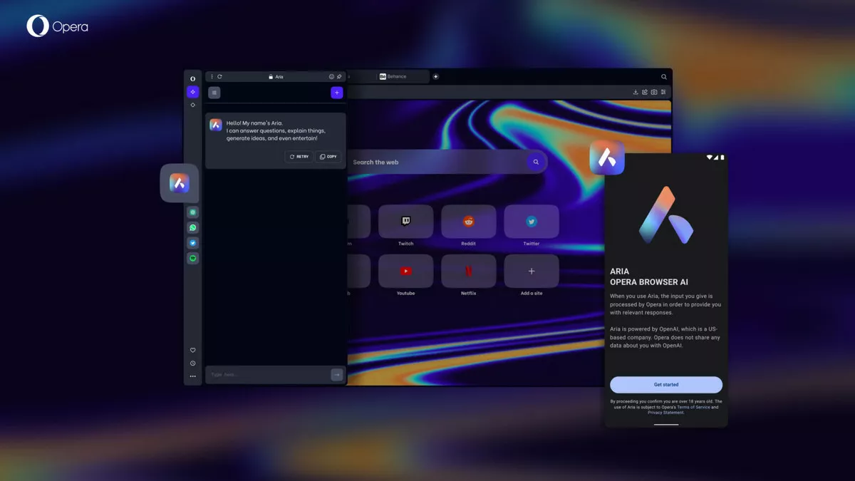 Avec Aria, le navigateur Opera adapte l'IA GPT d'OpenAI à la recherche ...