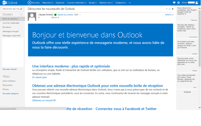 Outlook.com : 1 million de nouveaux utilisateurs en 6 heures