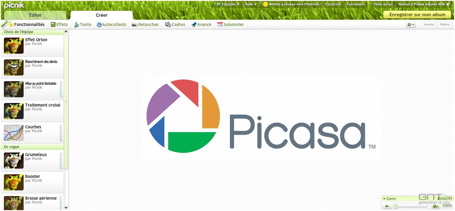 Picasa Web Albums : Google intègre la retouche photo