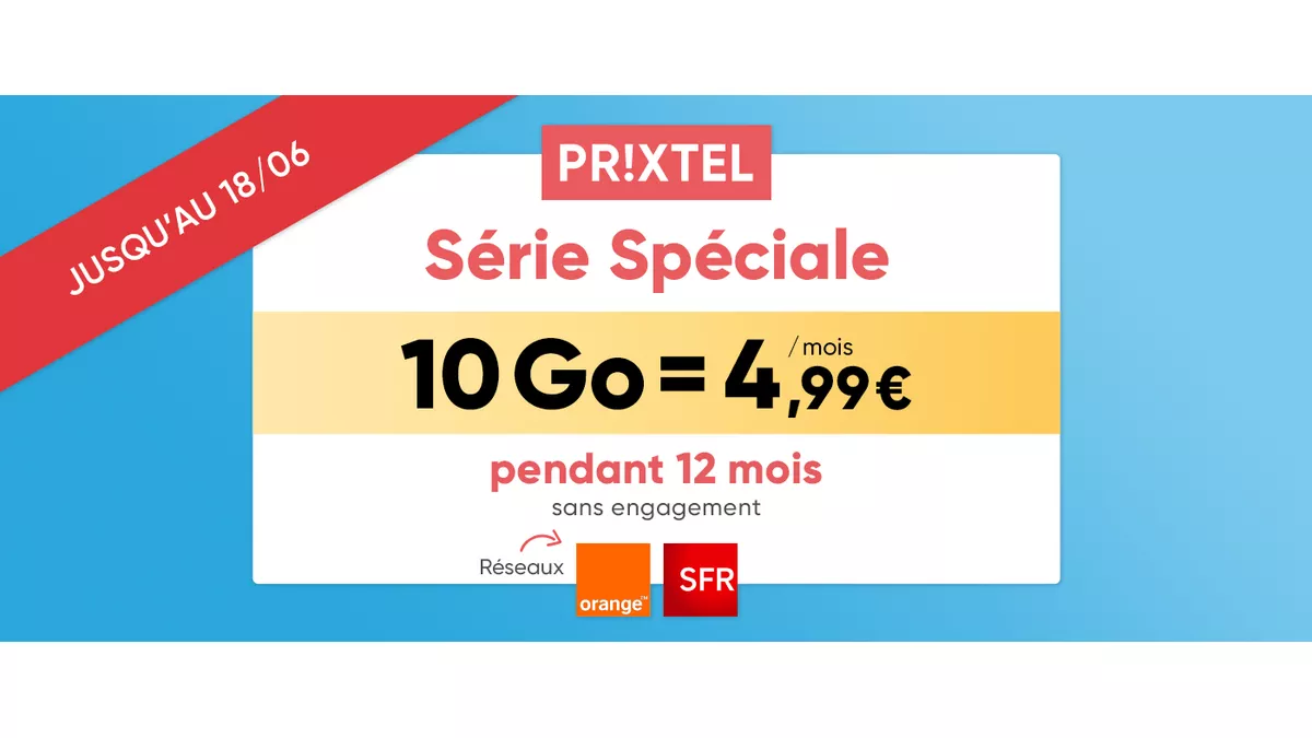 Forfait mobile : l'illimité Prixtel dès 4€99 en promotion pendant 1 an