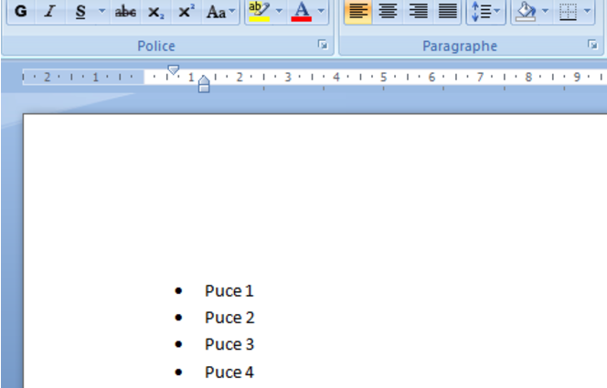 Ajouter une ou plusieurs lignes à une puce Word